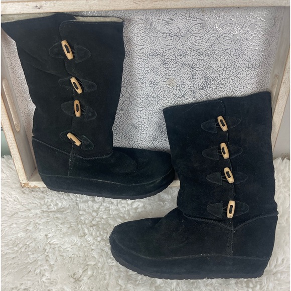 y not | Shoes | Y Not Blavk Suede Faux Shearling Boots 556 | Poshmark